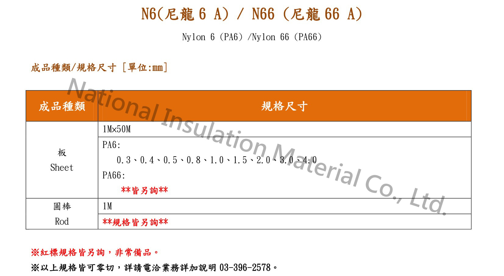 N6尼龍6、N66尼龍66 - 購買尼龍6, 尼龍66, 奈綸產品上國際電木板企業為台灣最專業電木板、纖維板製造工廠